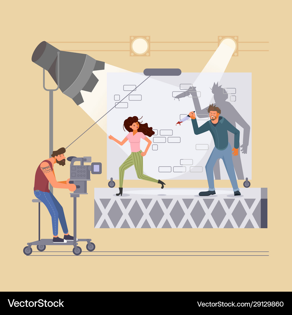 Horror film motion production Royalty Free Vector Image