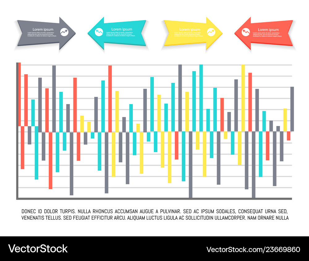 Infographic with explanatory text and arrowheads Vector Image