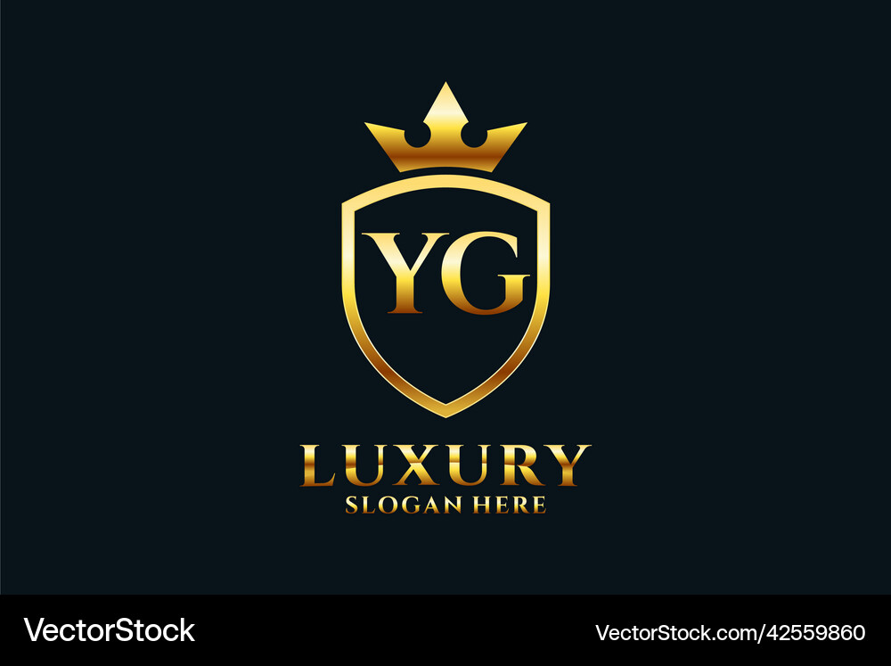 Initial yg elegant luxury monogram logo or badge Vector Image