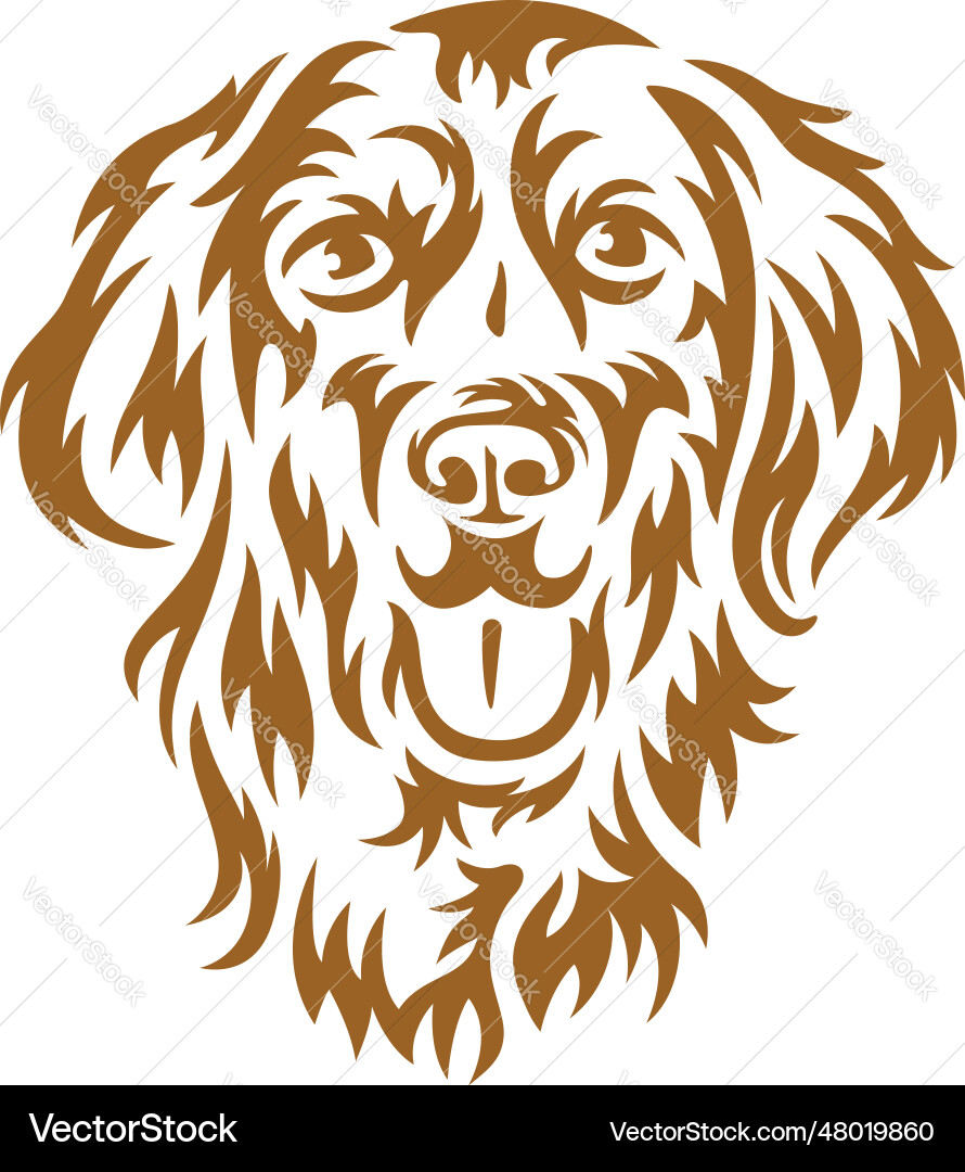 Labrador dog face printable stencil art Royalty Free Vector