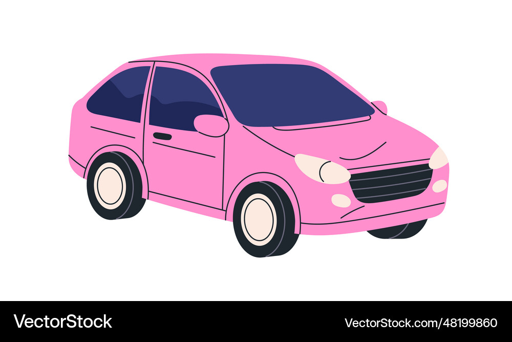 Passenger car wheeled auto vehicle small Vector Image