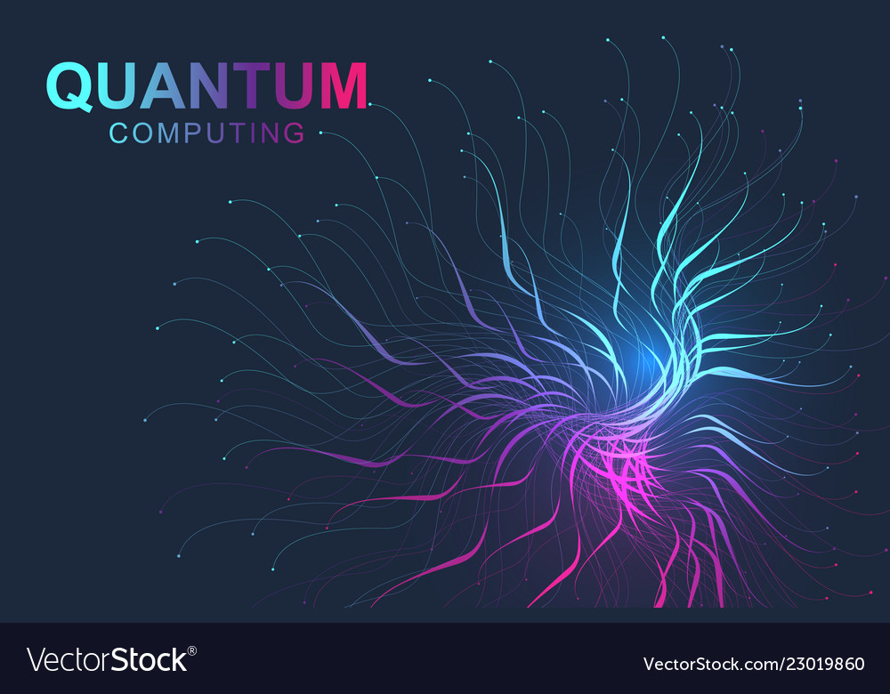 Quantum computer technology concept deep learning Vector Image