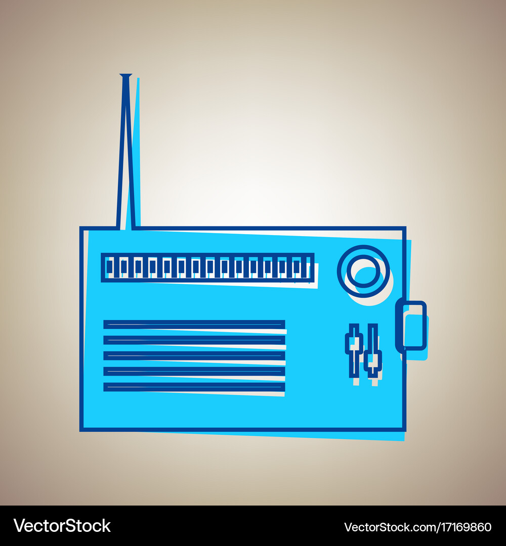Radio sign sky blue icon Royalty Free Vector Image