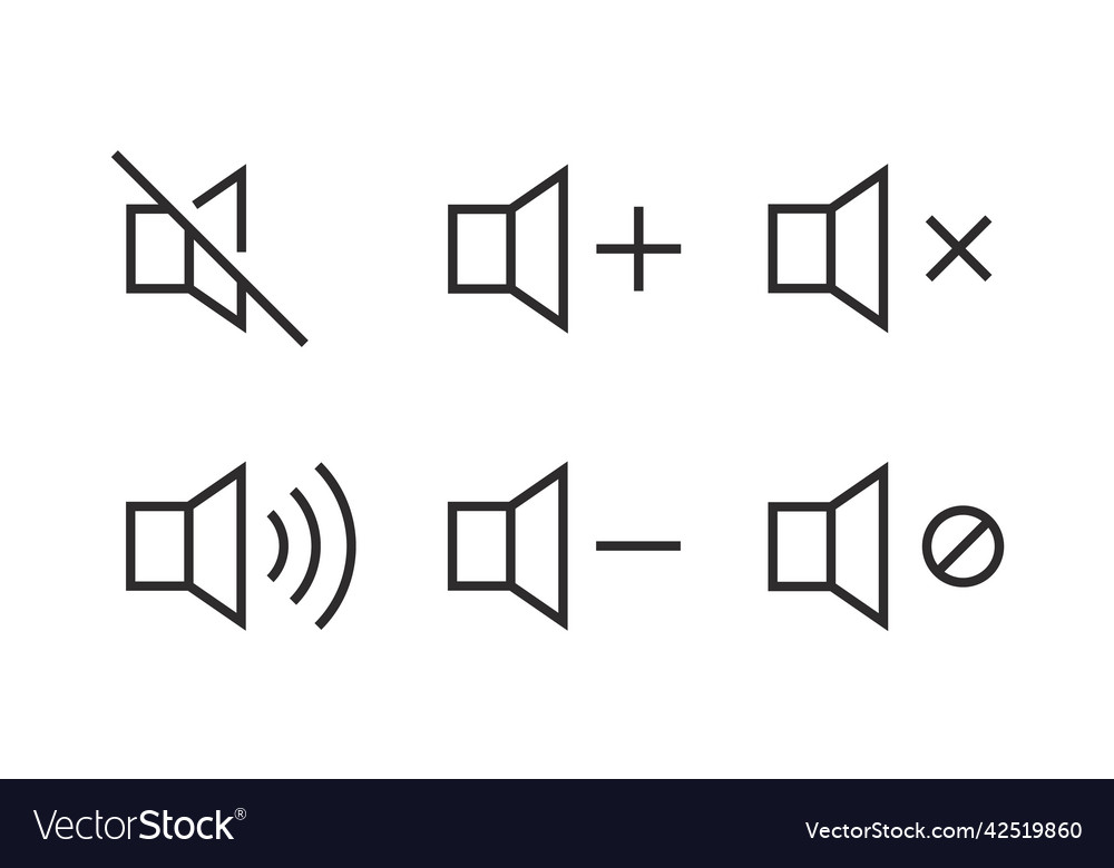Speaker icon set volume icon loudspeaker icon Vector Image Speaker icon set volume icon loudspeaker icon Vector Image