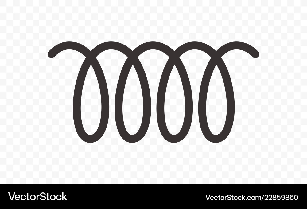 Spiral spring or swirl line icon Royalty Free Vector Image