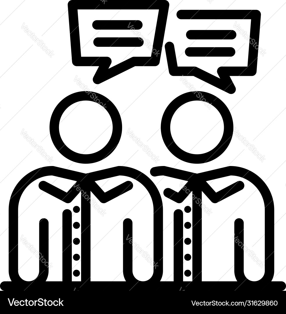 Translator team icon outline style Royalty Free Vector Image