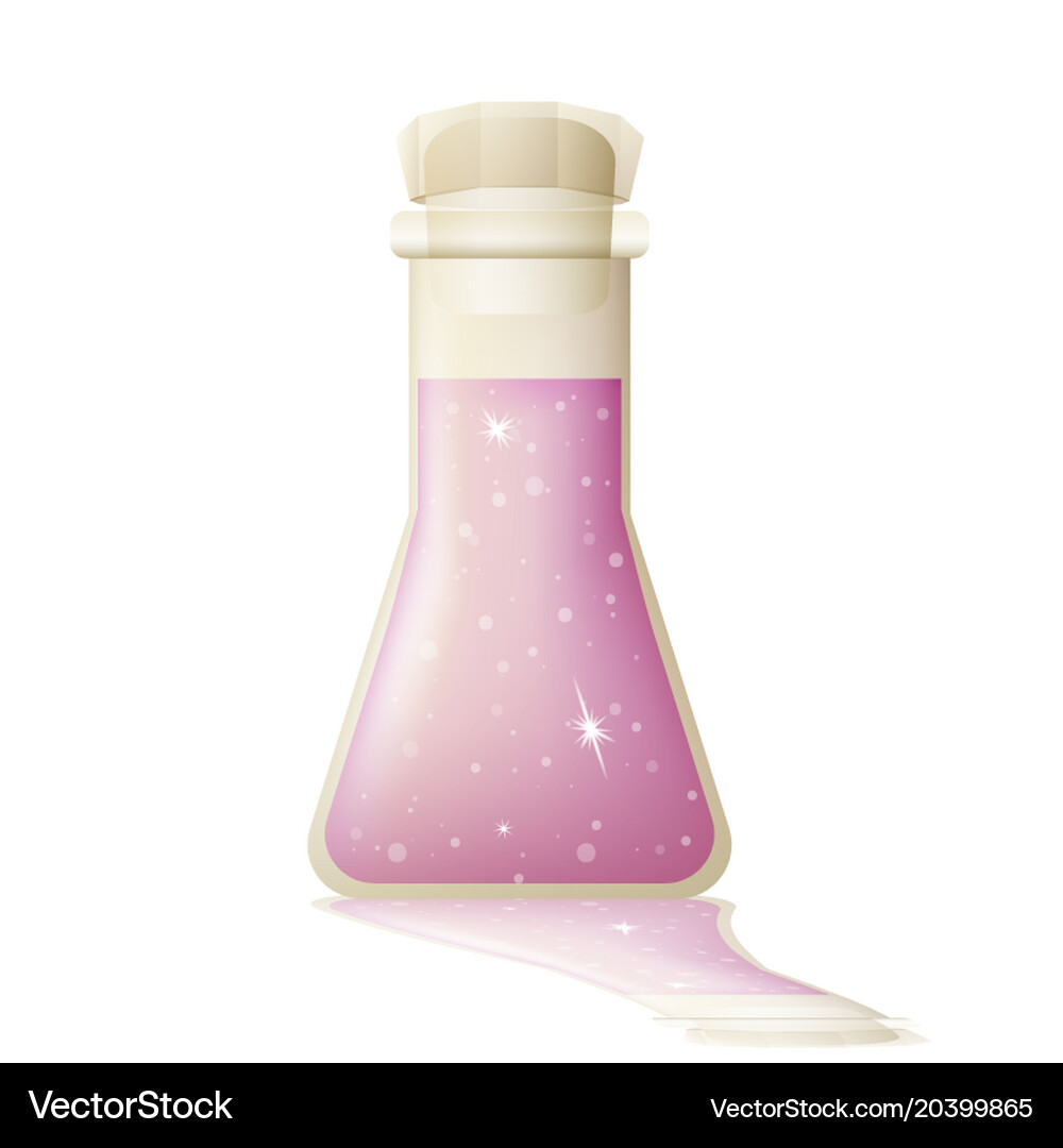 A bottle of pink magic liquid Royalty Free Vector Image
