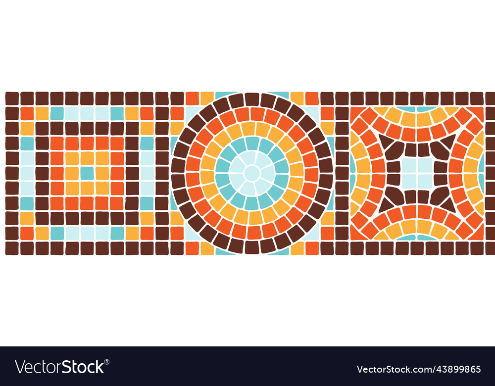 Ancient mosaic tile pattern decorative antique Vector Image