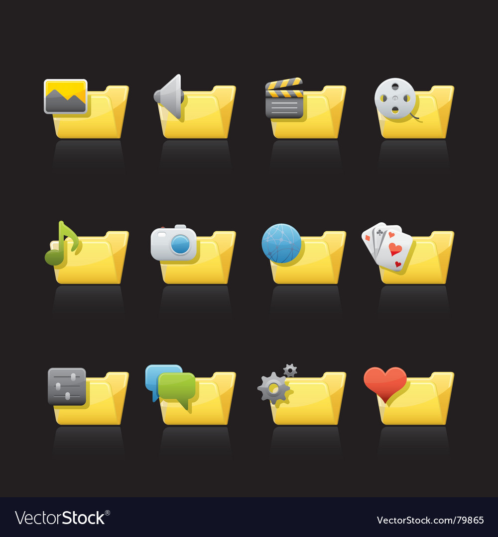 Application folders Royalty Free Vector Image - VectorStock