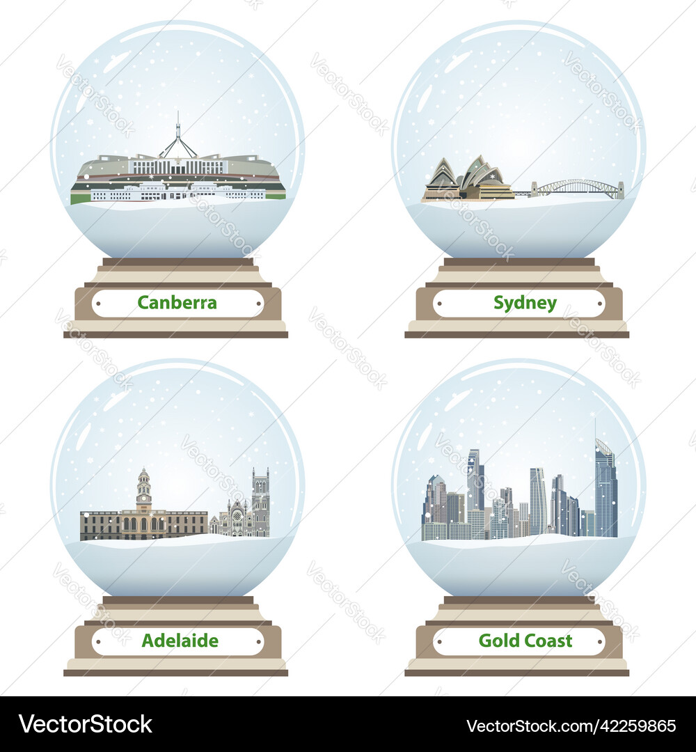 Collection of snow globes Royalty Free Vector Image