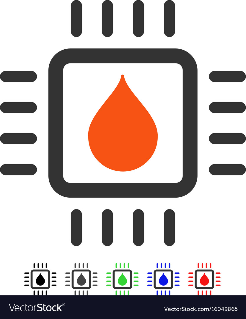 Drop analysis chip flat icon Royalty Free Vector Image