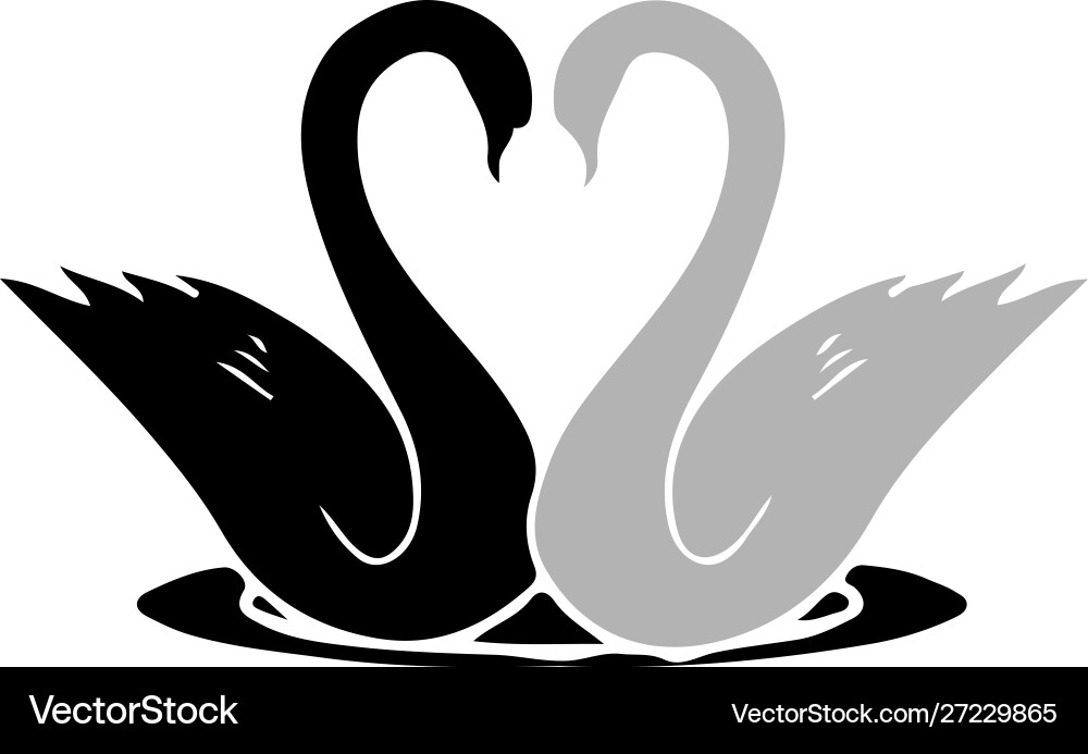 Goose or swan icon on white background Royalty Free Vector