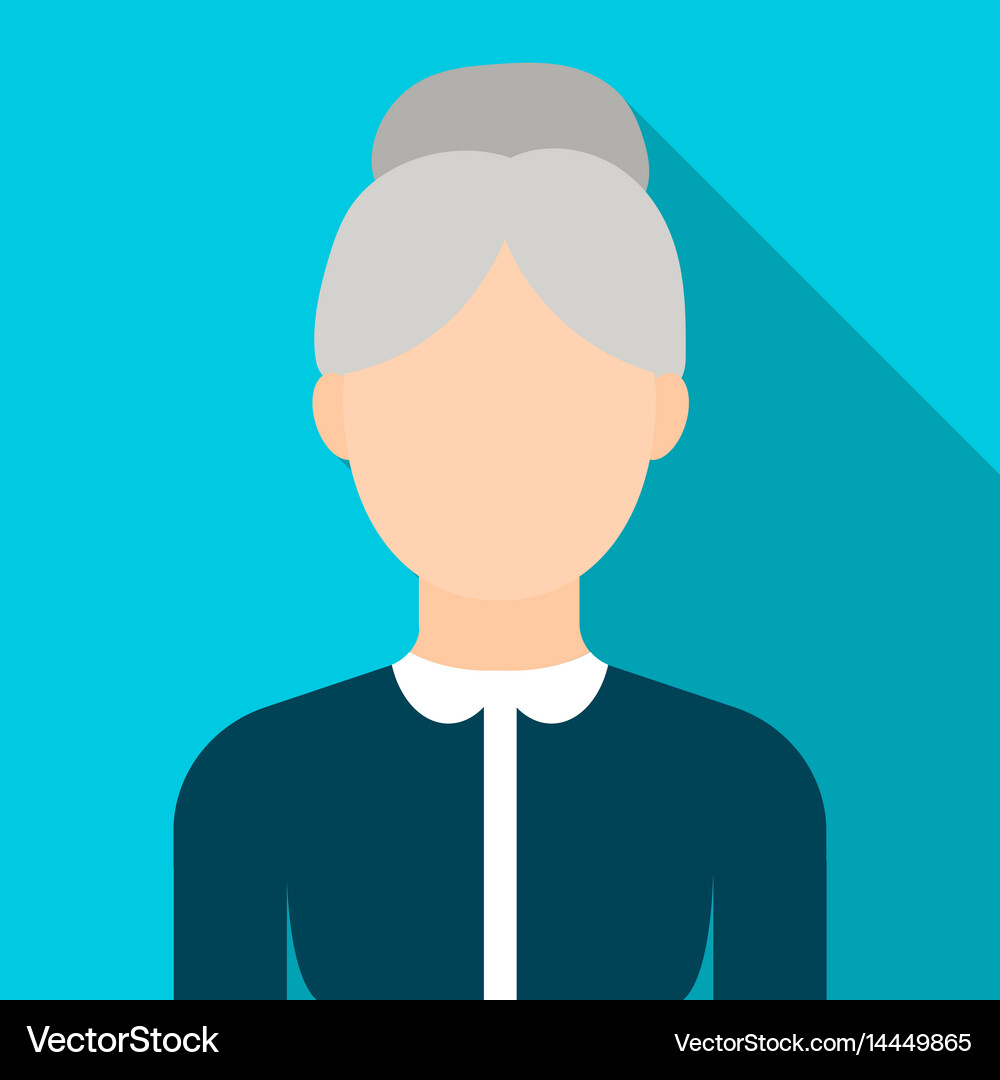 Grandmother icon flat single avatarpeaople Vector Image