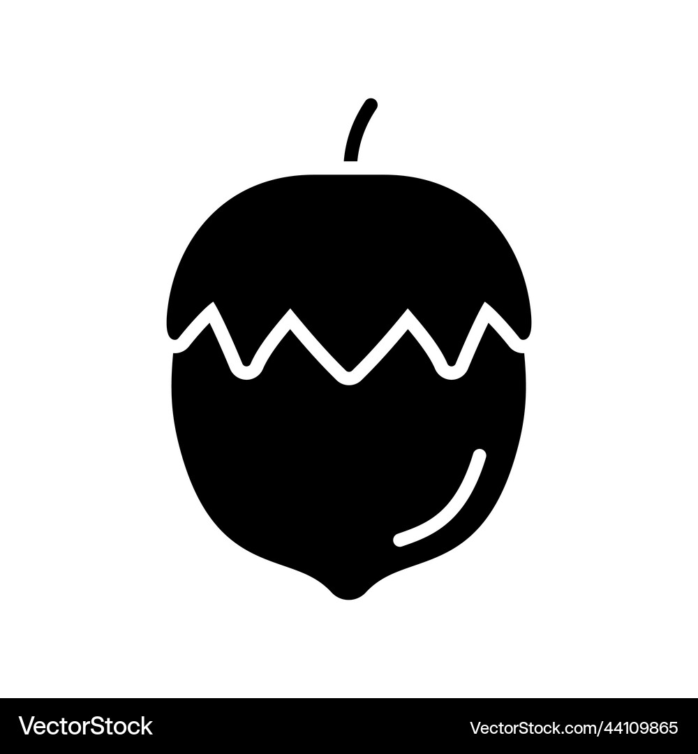 Hazelnut glyph icon graph symbol for food Vector Image