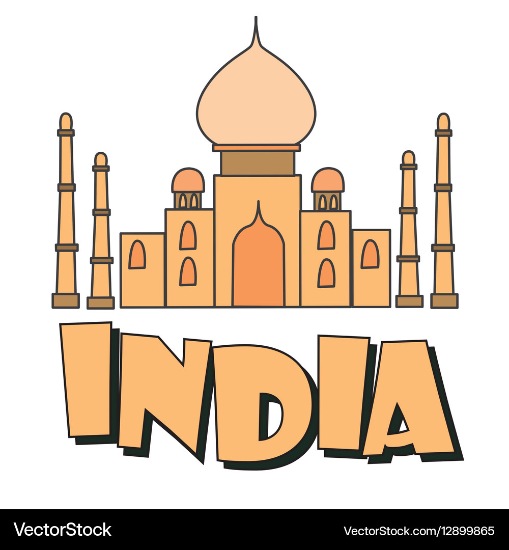 Indian palace india inscription Royalty Free Vector Image
