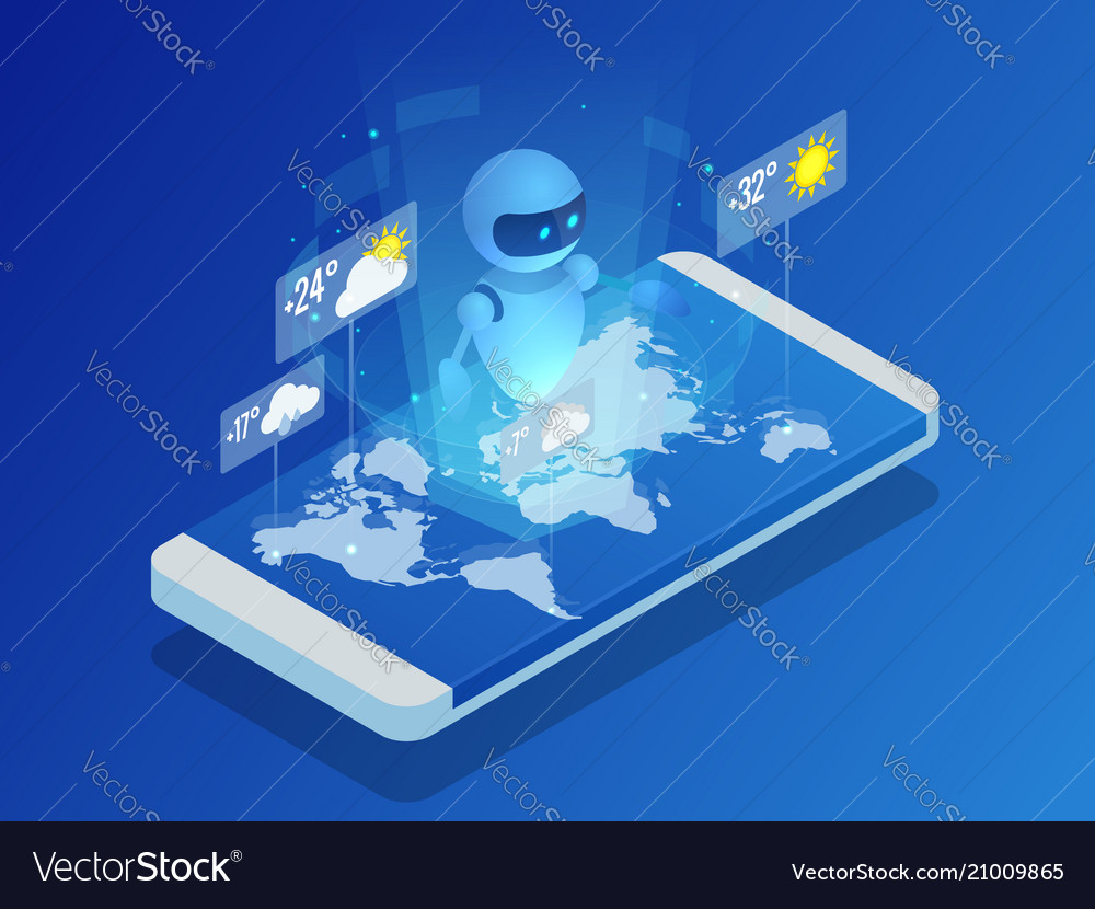 Isometric Artificial Intelligence Shows The Vector Image