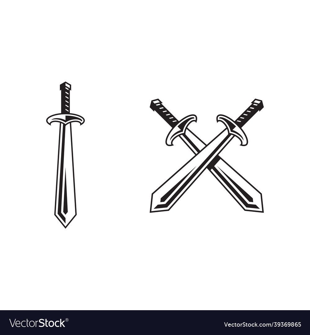 Knight swords isolated on white background Vector Image