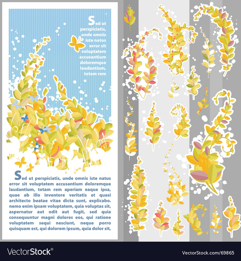Leaf elements Royalty Free Vector Image - VectorStock
