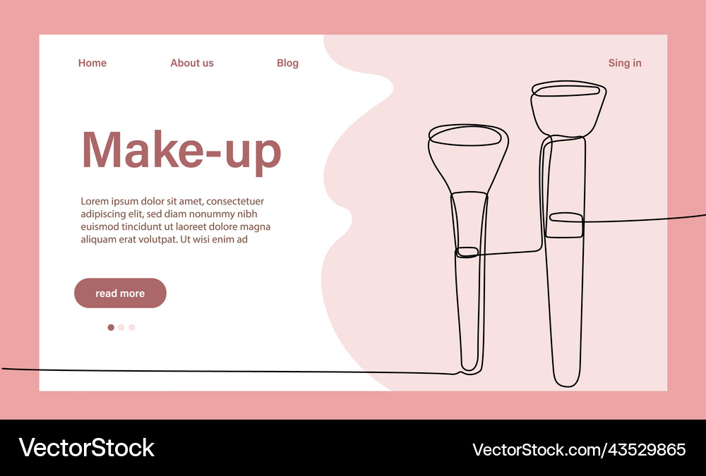 Make up artist web banner or landing page Vector Image