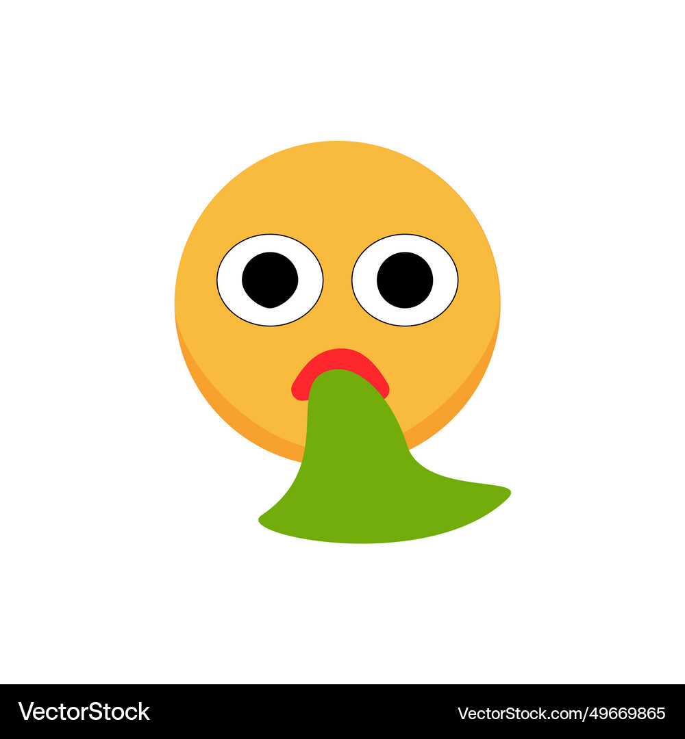 Smiley is feeling sick cartoon emoji flat Vector Image