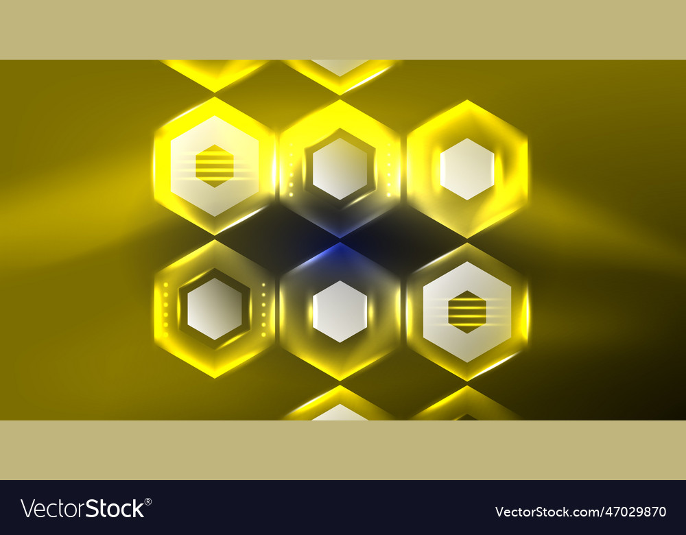 Abstract background neon hexagon Royalty Free Vector Image