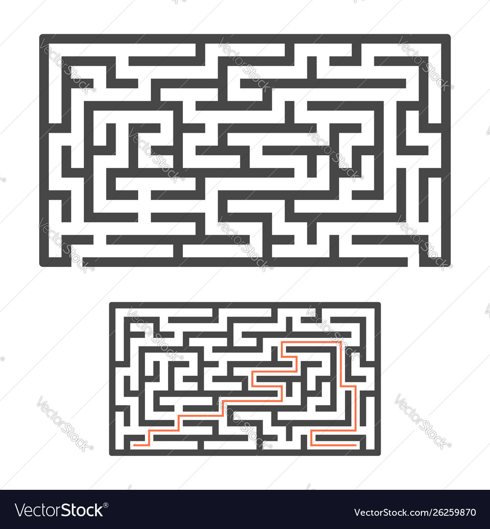 Abstract rectangular maze game for kids puzzle Vector Image