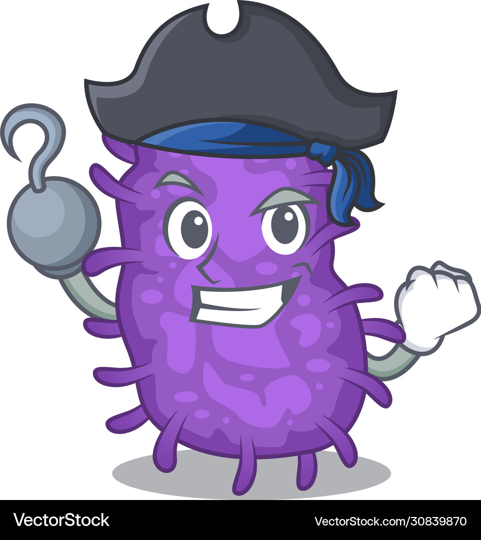 Bacteria bacilli cartoon design style as a pirate Vector Image