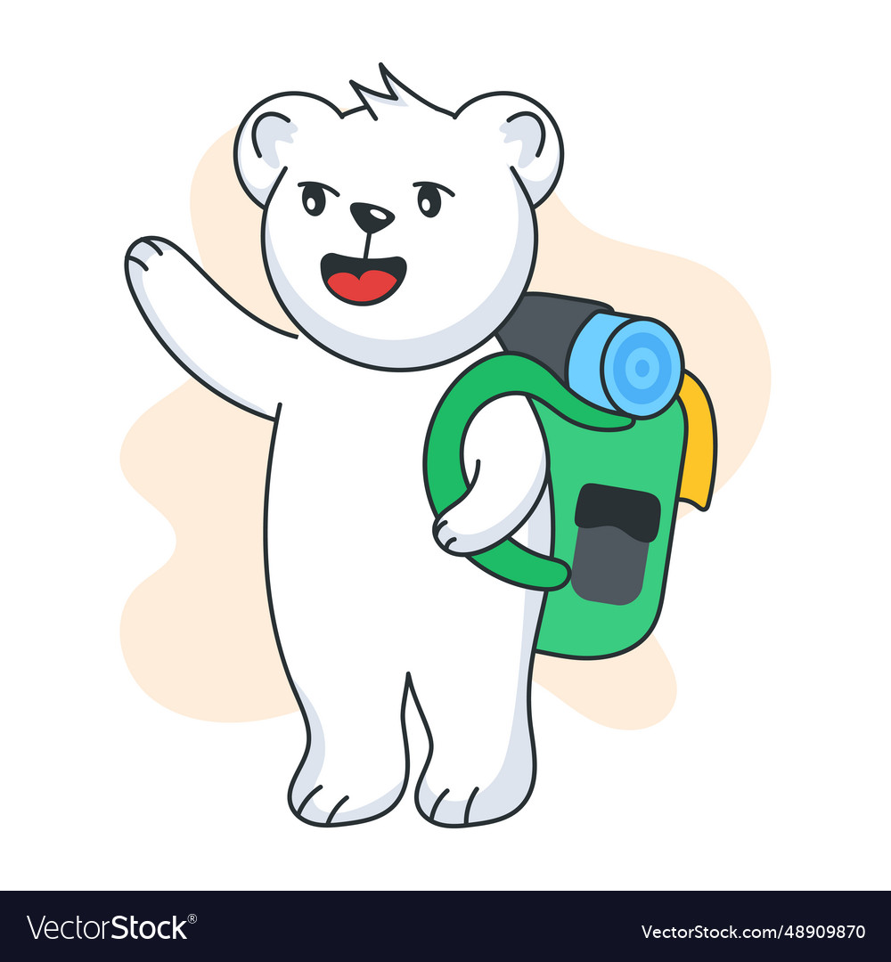 Bear backpack Royalty Free Vector Image - VectorStock