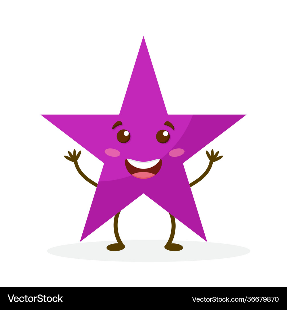 Cartoon cute shining star character Royalty Free Vector