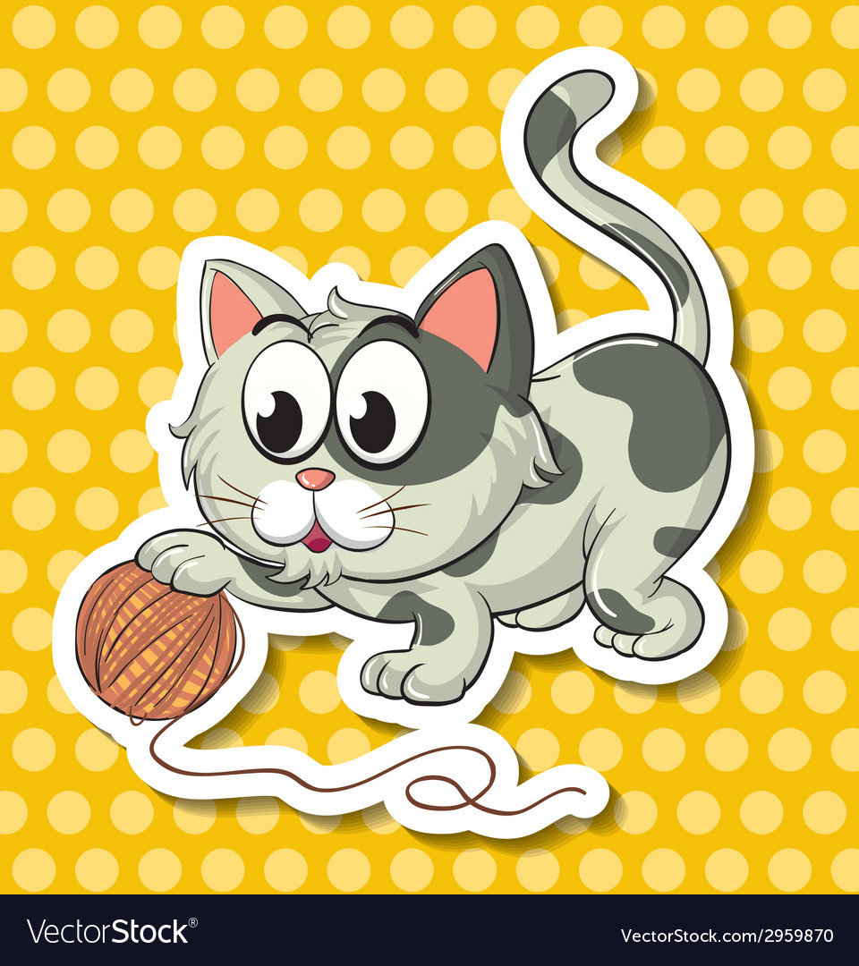 Cat and string Royalty Free Vector Image - VectorStock