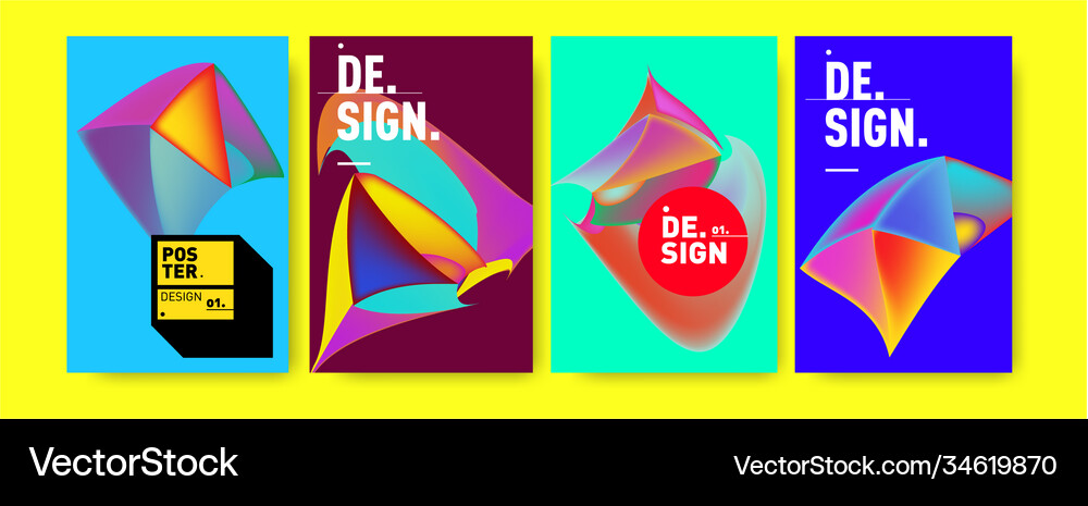 Colorful abstract liquid and fluid poster Vector Image