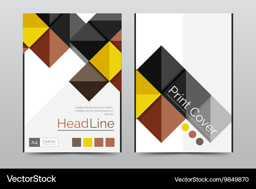 Geometric brochure front page Royalty Free Vector Image