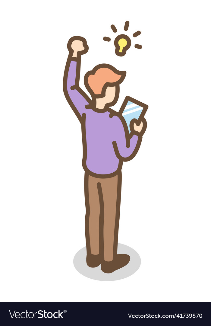 Happy man having idea problem solved icon Vector Image Happy man having idea problem solved icon Vector Image