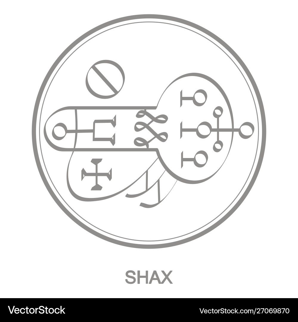 Icon with symbol demon shax Royalty Free Vector Image