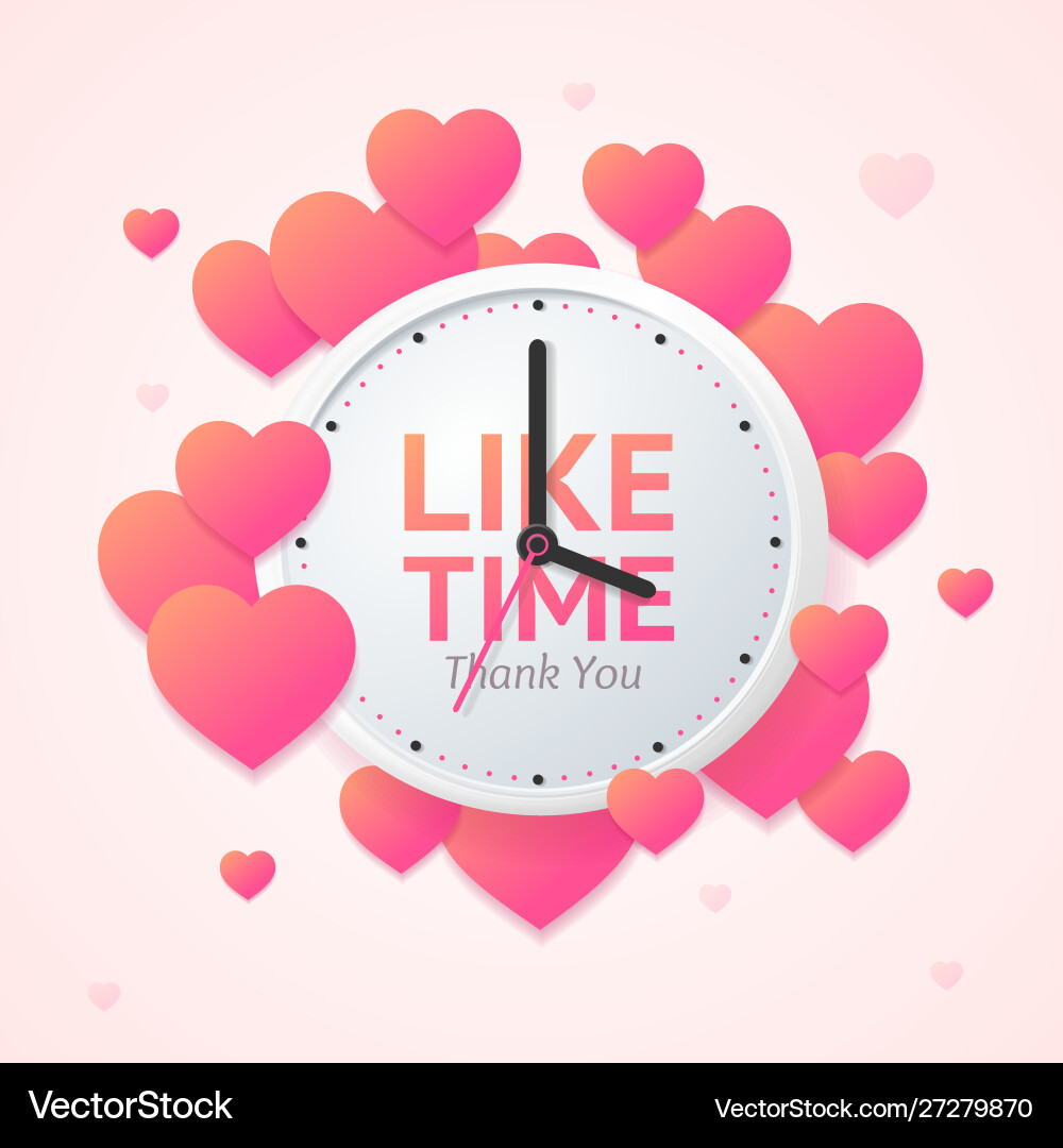 Like time concept with realistic detailed 3d wall Vector Image