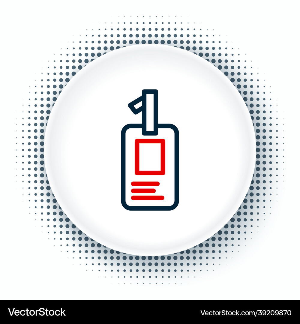 Line identification badge icon isolated on white Vector Image