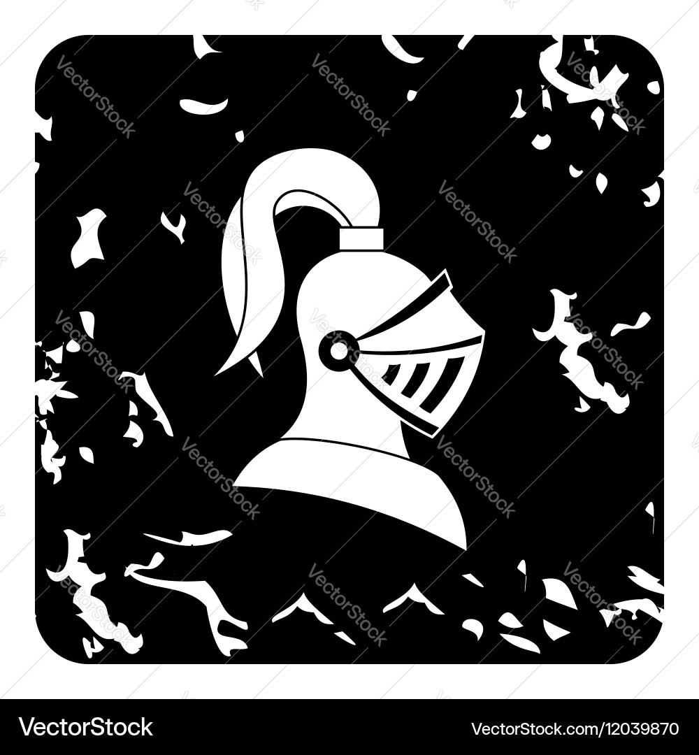Medieval battle armor icon grunge style Royalty Free Vector