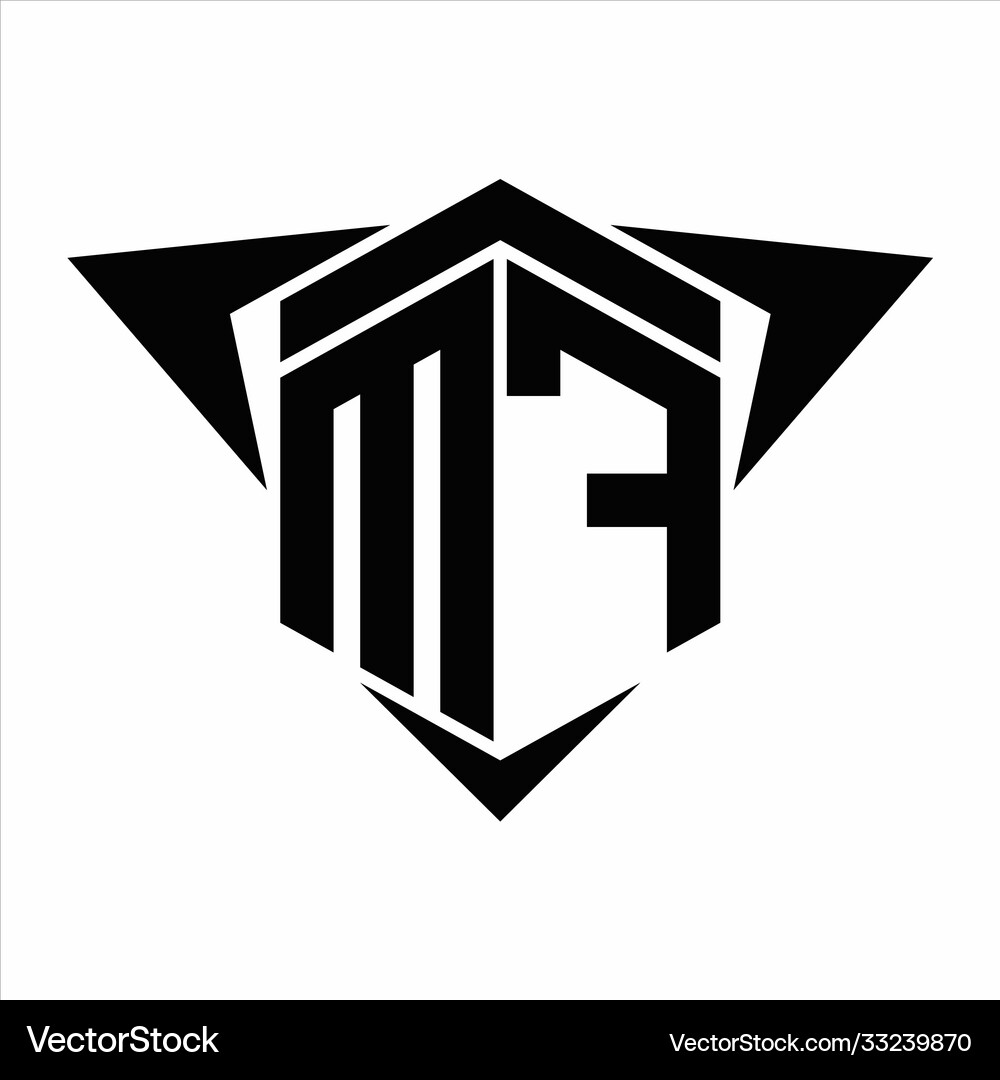 Mf logo monogram with wings arrow around design Vector Image