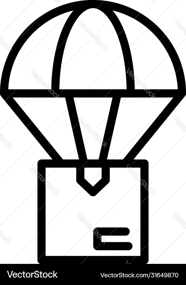Parachute box delivery icon outline style Vector Image