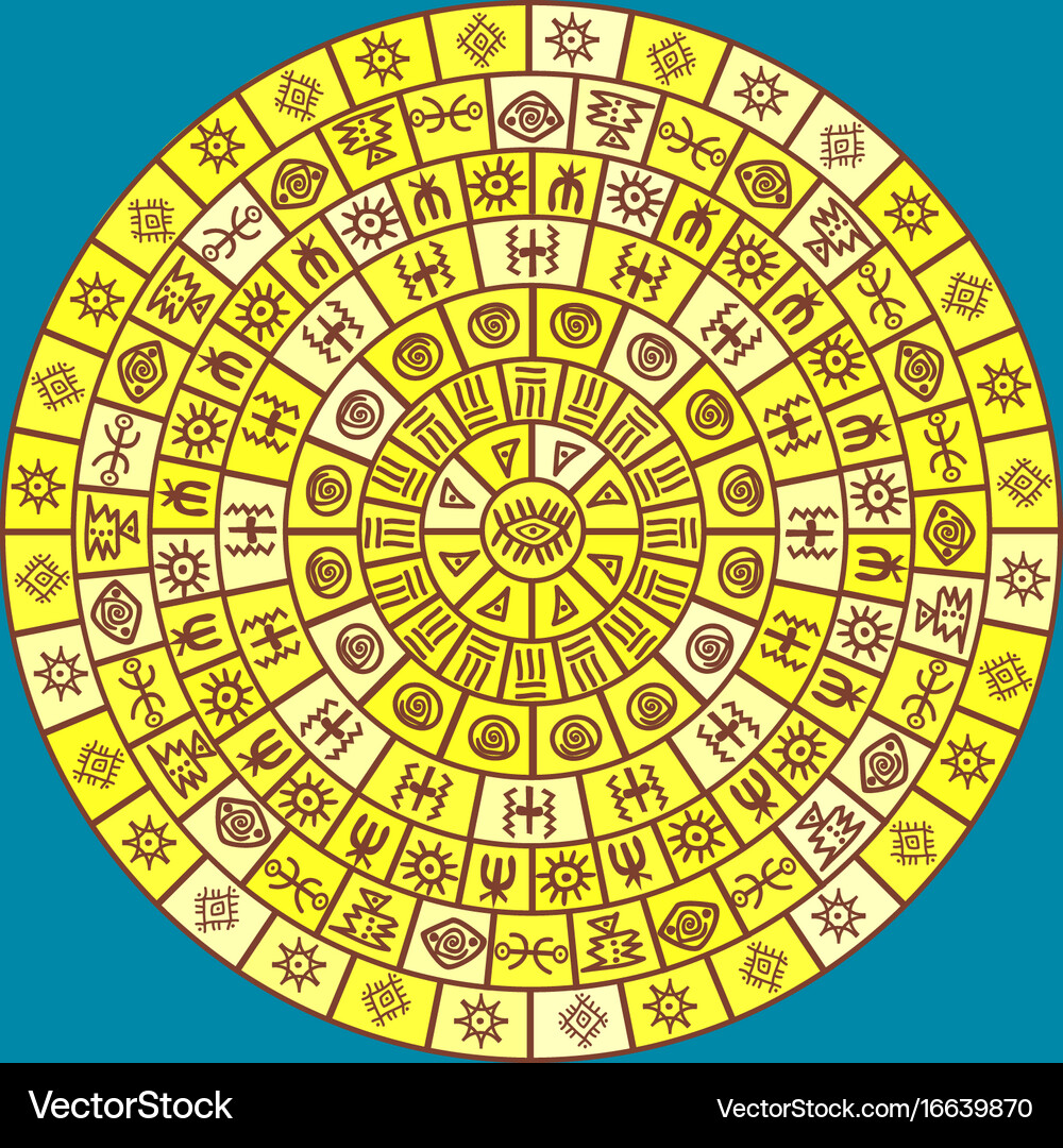 Round design with ethnic symbols Royalty Free Vector Image