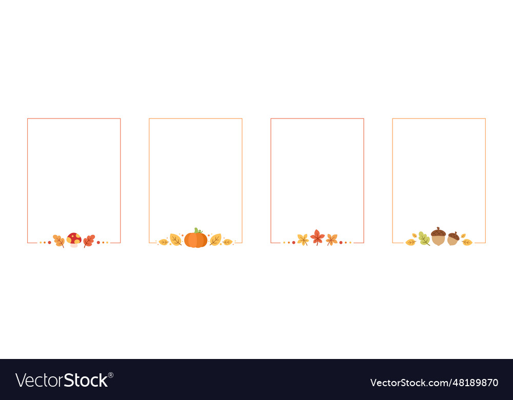 Vertical autumn frame border halloween fall Vector Image