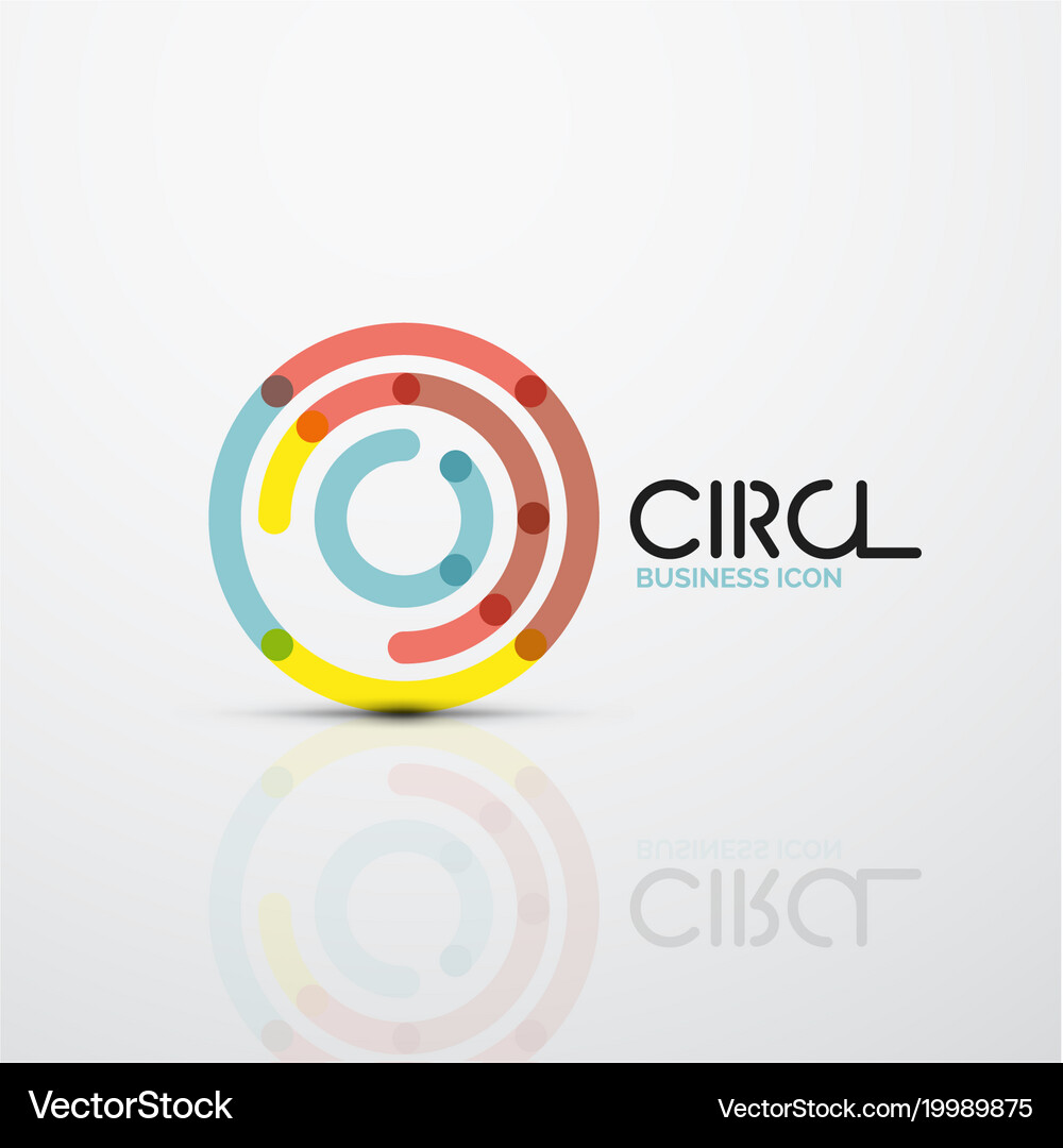 Abstract swirl lines symbol circle logo icon Vector Image