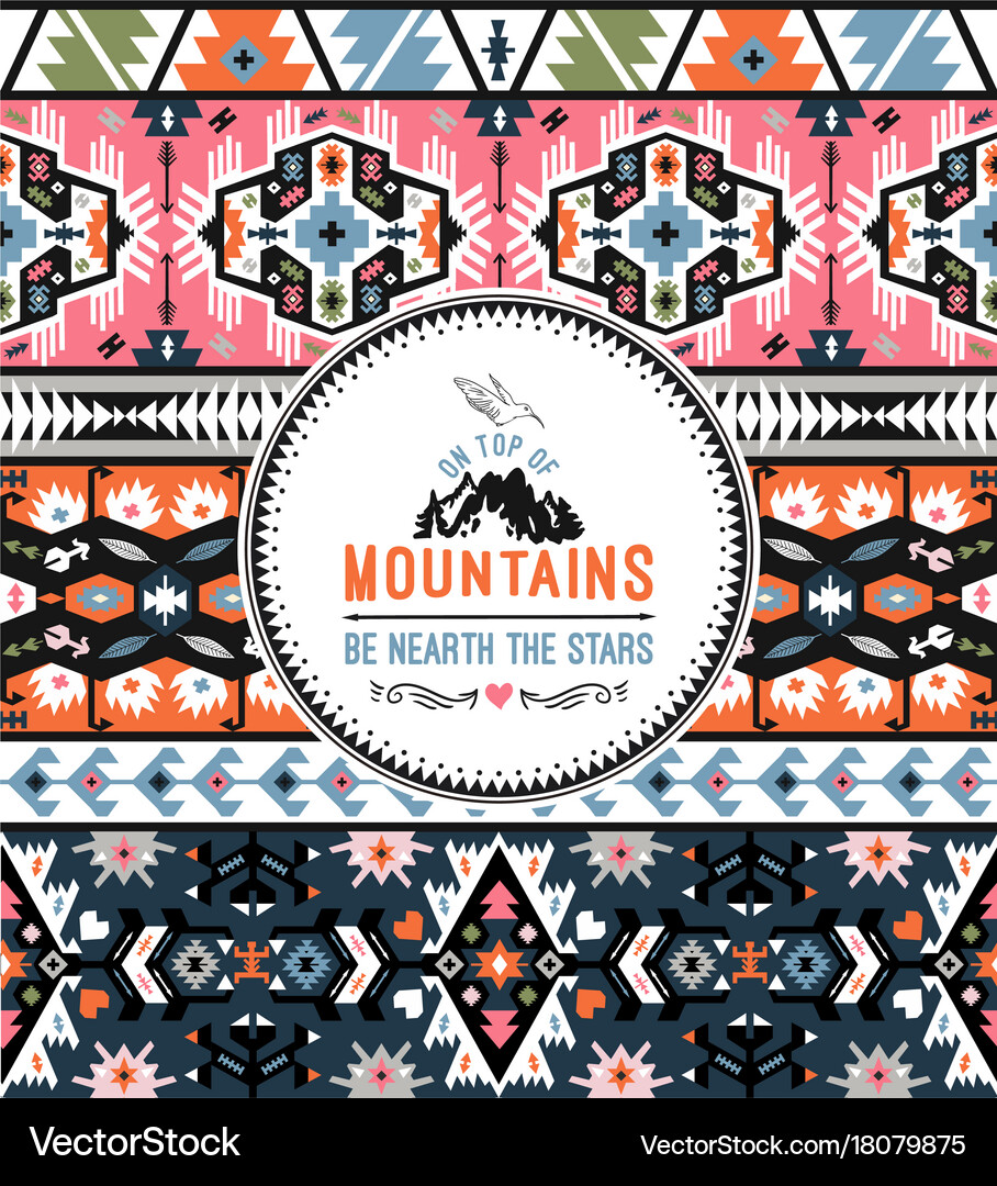 American indian ornate pattern design tribal Vector Image