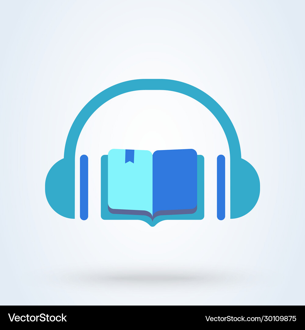 Audio book education symbol simple modern icon Vector Image