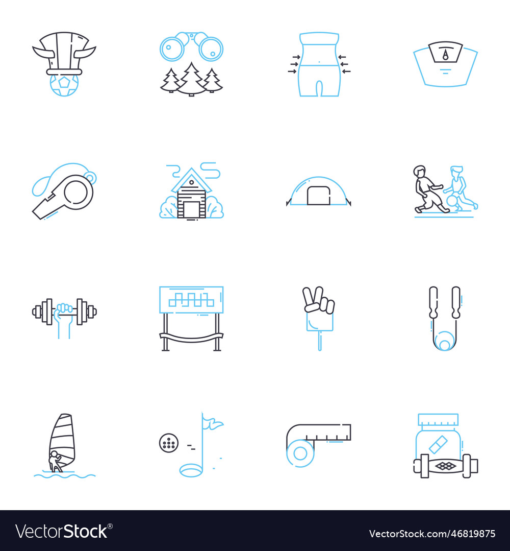 Balanced diet linear icons set nutrients Vector Image