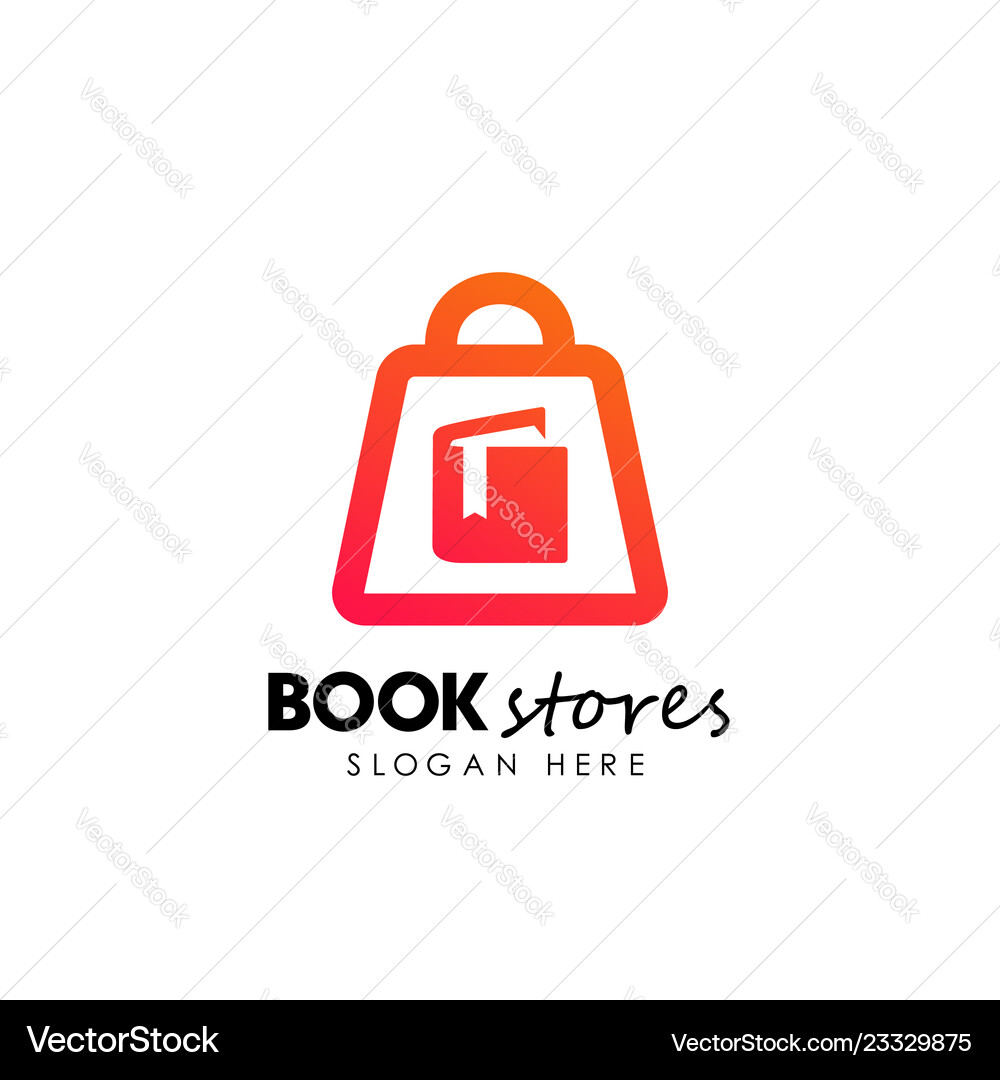 Book stores logo design shop icon Royalty Free Vector Image