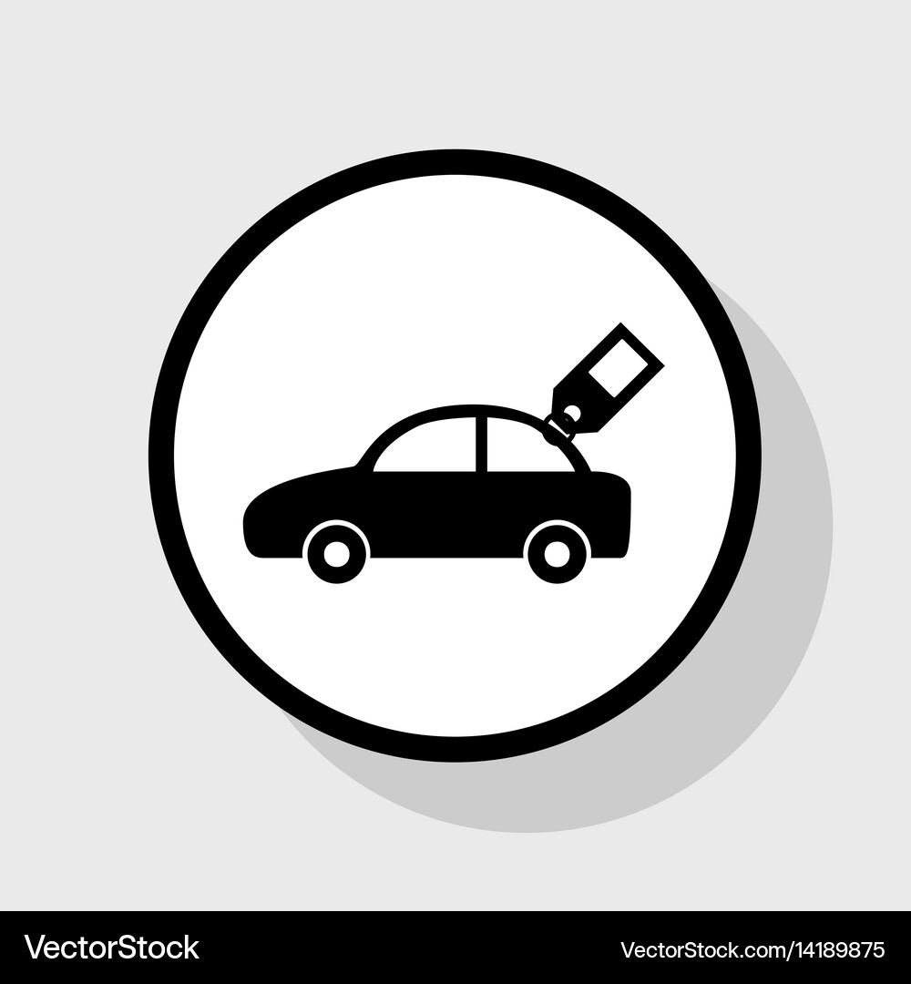 Car sign with tag flat black icon Royalty Free Vector Image