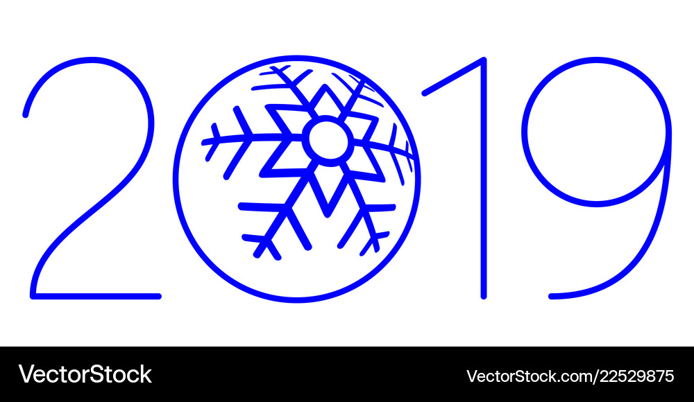 Christmas ball 2019 lettering Royalty Free Vector Image