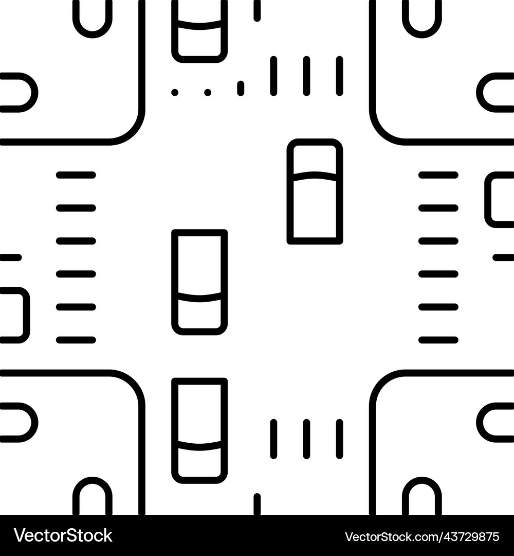 Crossroad urban line icon Royalty Free Vector Image