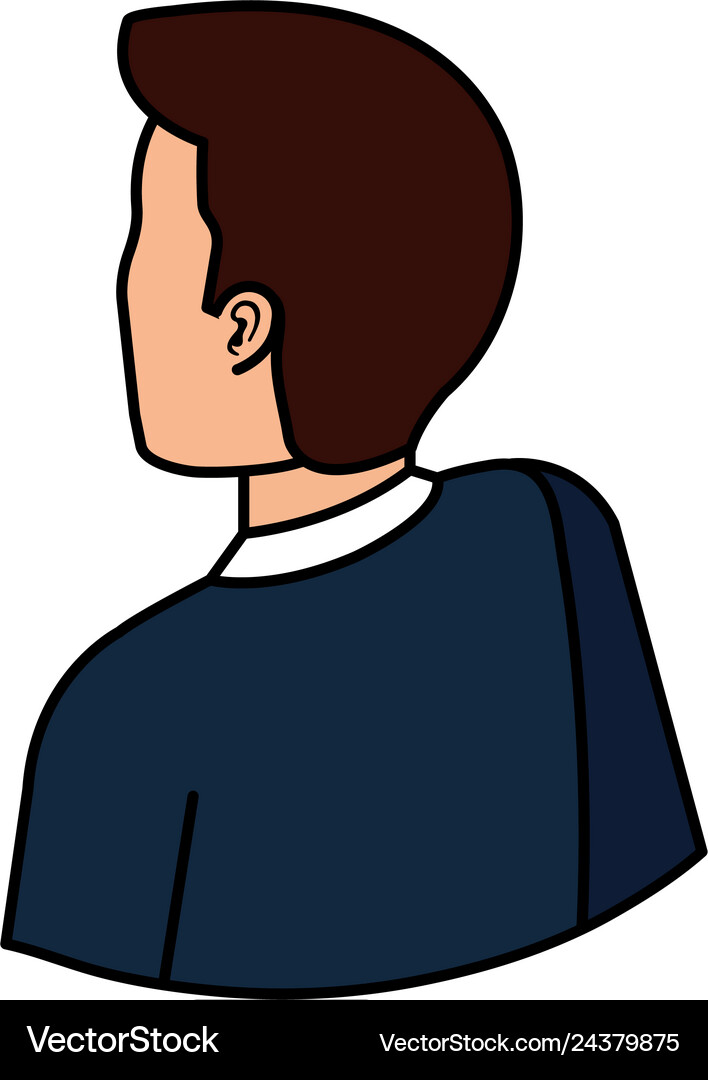 Elegant businessman back avatar character Vector Image
